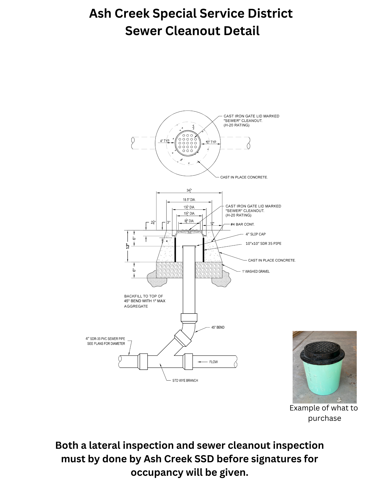 Cleanout Inspection Details – Ash Creek SSD